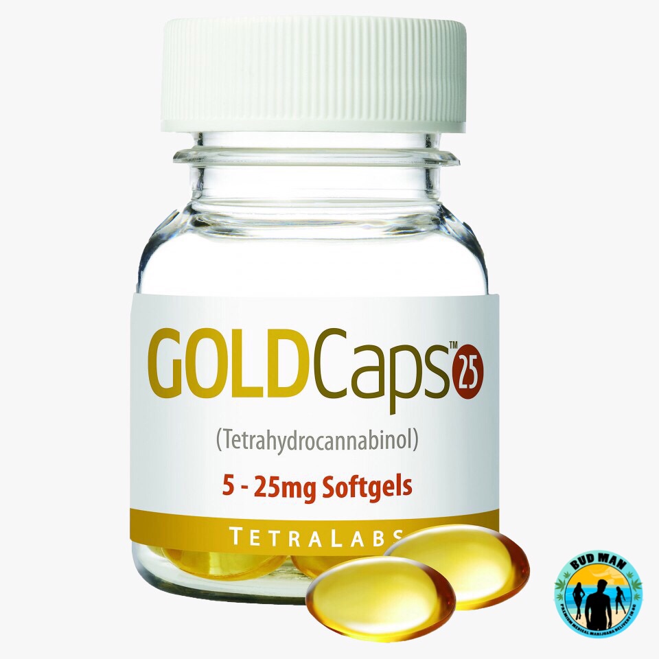 GoldCaps Softgel Capsules (5 per bottle – 25mg each pill): Bud Man ...