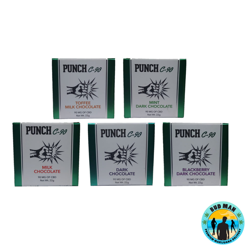 Punch Bars C-90 CBD Chocolate Squares (90mg CBD – 5 options): Bud Man ...