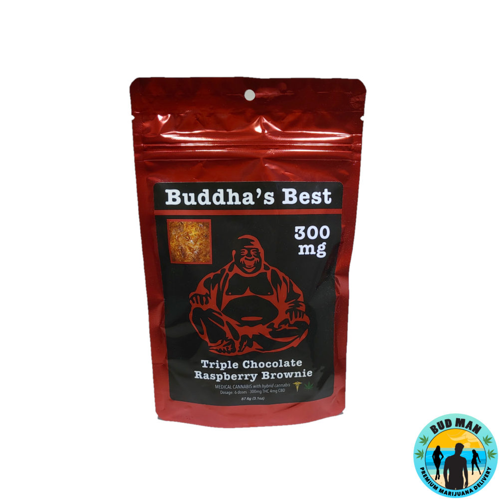 Triple Chocolate Raspberry Brownie – Buddha’s Best Edibles (300mg THC ...
