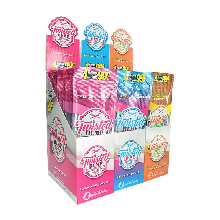 Twisted Hemp Blunt Wraps (4 per pouch – 3 options): Bud Man Orange ...