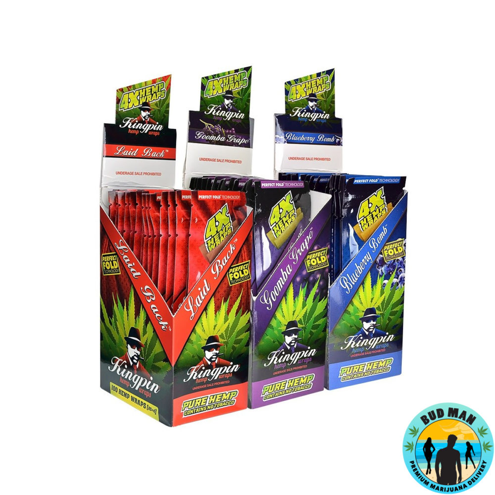 Kingpin Hemp Blunt Wraps 4-pack (4 options): Bud Man Orange County ...