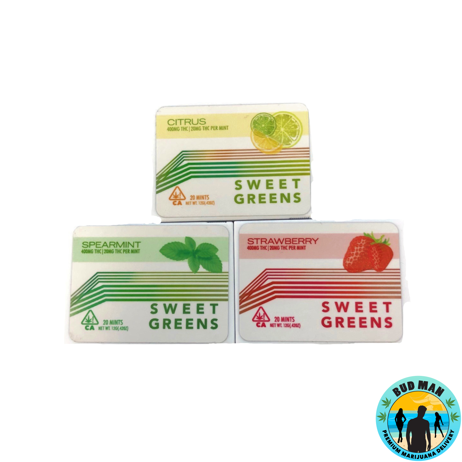 Flavored THC Mints – Sweet Greens (400mg THC – 3 options) | Bud Man ...