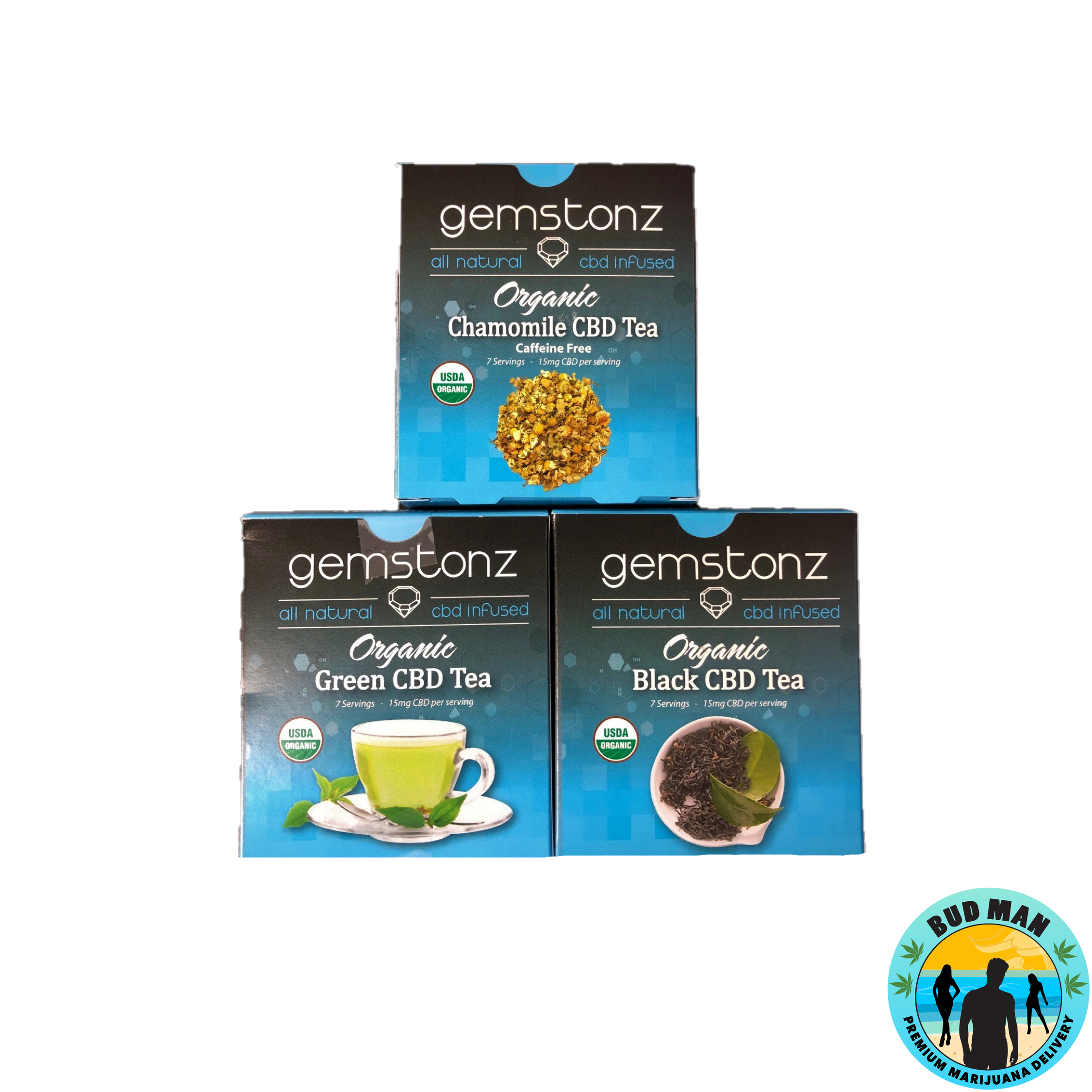 Gemstonz Organic Hemp CBD Tea 6-pack (105mg CBD – 3 options): Bud Man ...