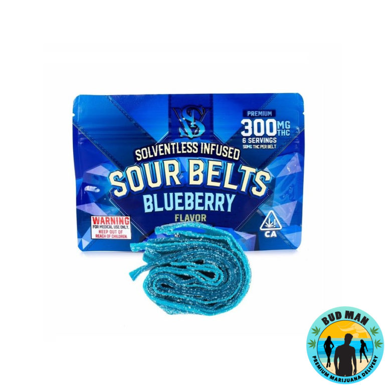 Blueberry Sour Belts – VS1 (300mg THC): Bud Man Orange County ...
