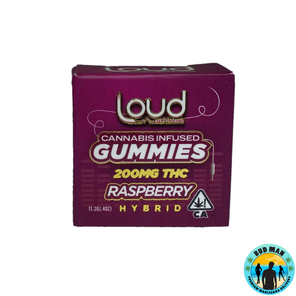 Raspberry Gummies – Loud Edibles (200mg THC): Bud Man Orange County ...