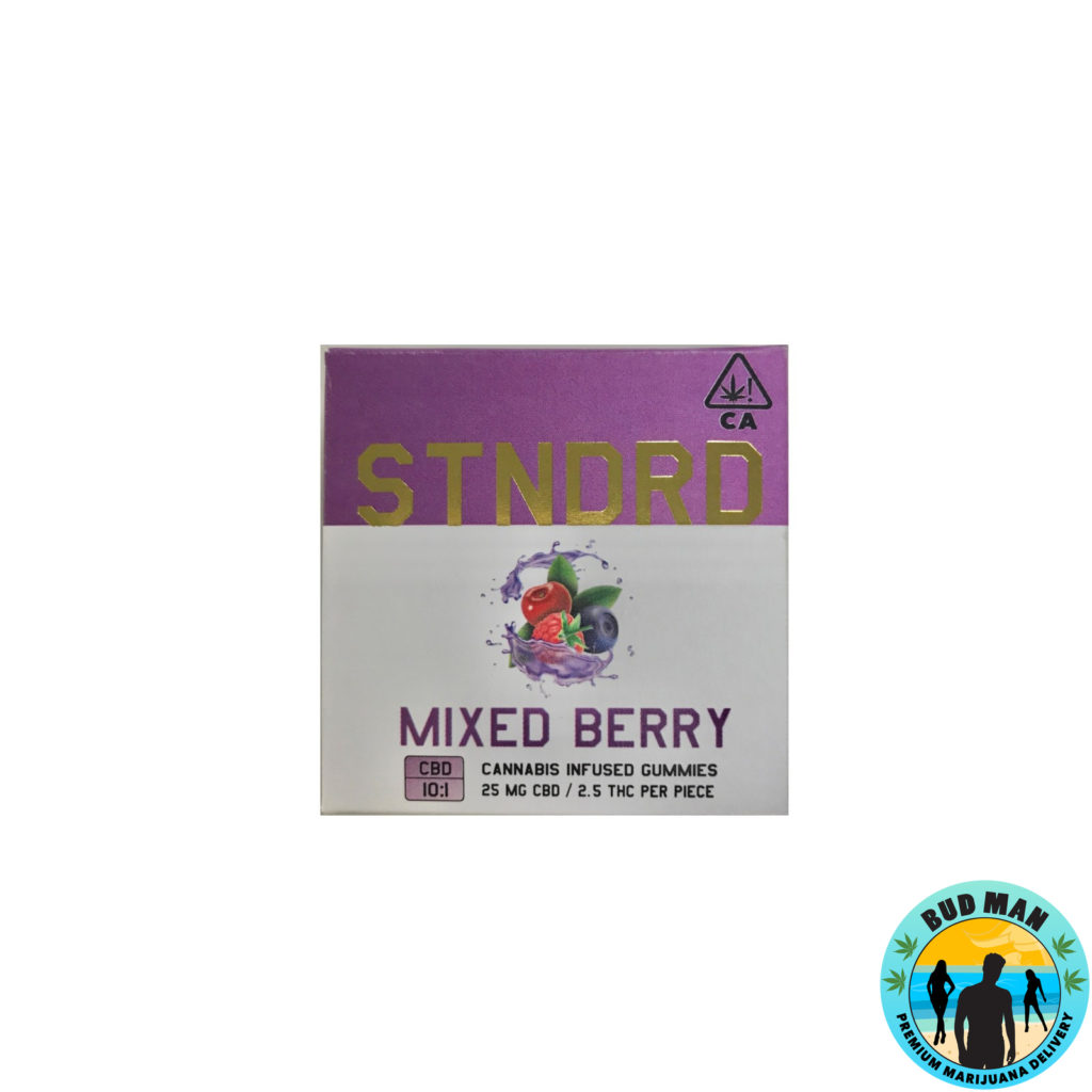 STNDRD CBD Infused Mixed Berry Gummies (100mg CBD – 10mg THC): Bud Man ...
