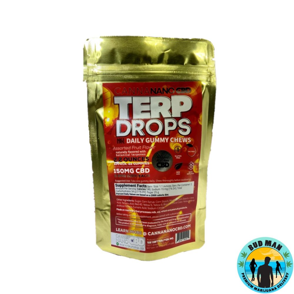 Terp Drops Fruity Daily Gummy Chews – Canna Nano (150mg CBD): Bud Man ...