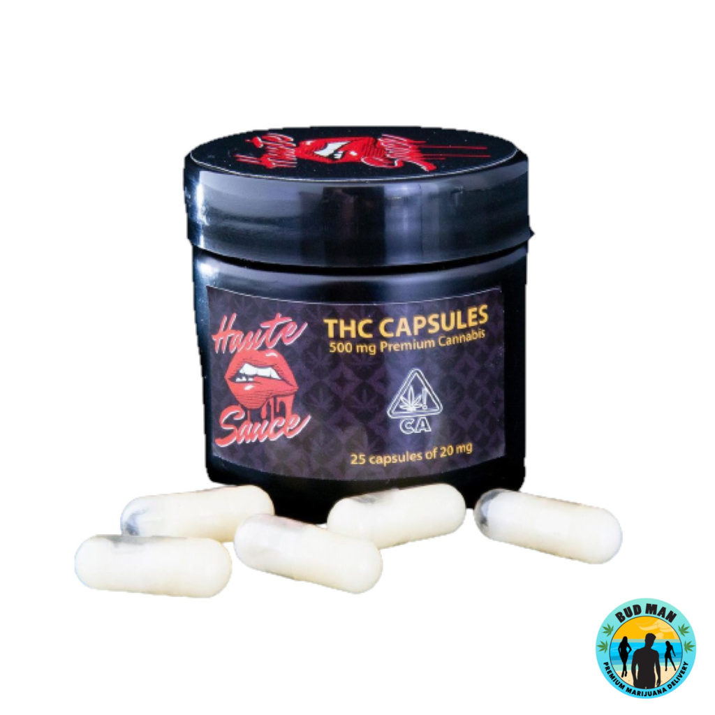 Haute Sauce THC Capsules (25ct – 500mg THC): Bud Man Orange County ...