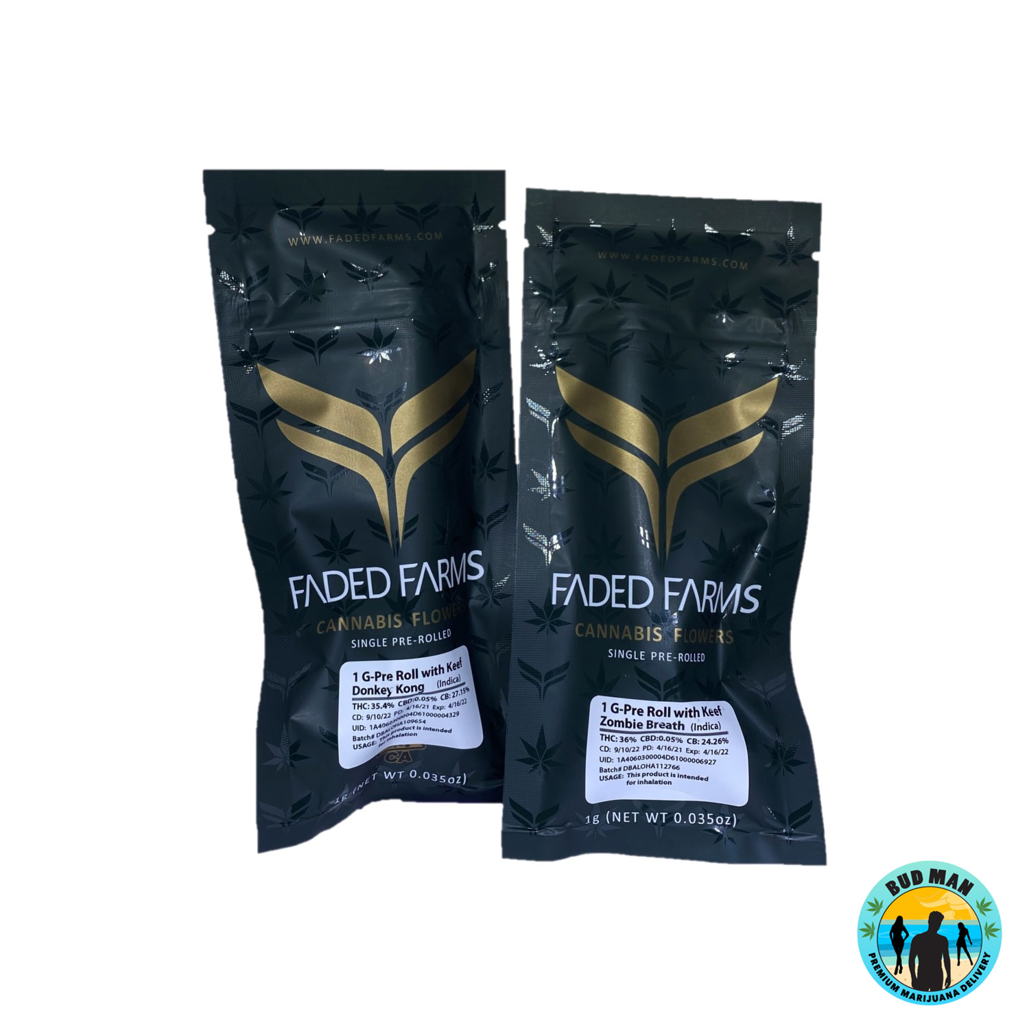 Faded Farms Prerolls (1 gram – 2 options): Bud Man Orange County ...