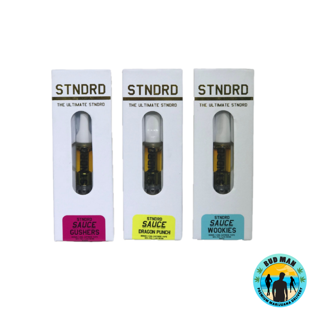 Stndrd Live Resin Sauce Vape Cartridges 1 Gram 9 Options Bud Man