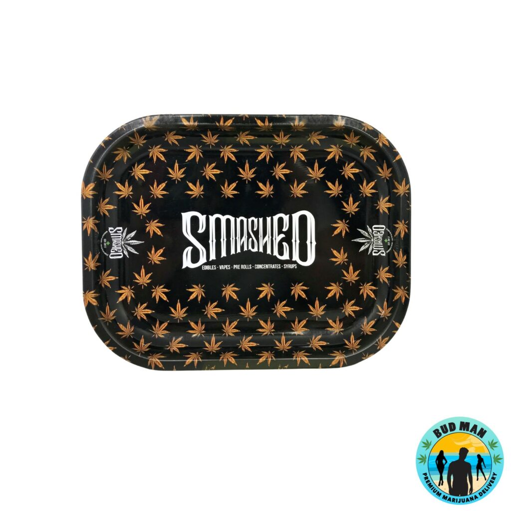 Smashed Mini Rolling Tray: Bud Man Orange County Dispensary Delivery