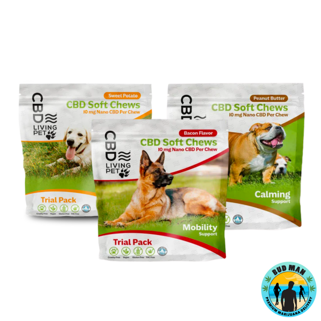 CBD Dog Soft Chews – CBD Living Pet (50mg CBD – 3 options): Bud Man ...